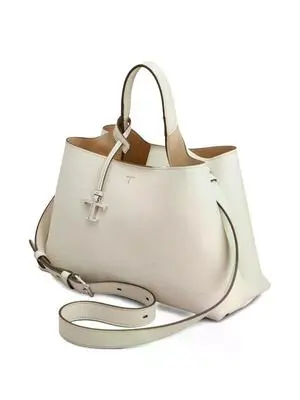 TOD'S Top Handle Tote Bag With Logo - Neutrals