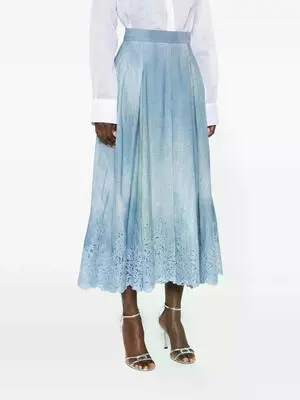 Ermanno Scervino Embroidered Long Skirt - Blue