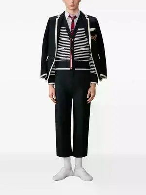 Thom Browne Striped V-neck Cardigan - Blue