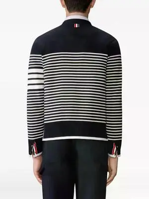 Thom Browne Striped V-neck Cardigan - Blue