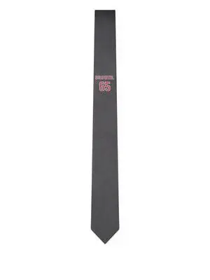 Thom Browne Logo-jacquard Silk Neck Tie - Grey