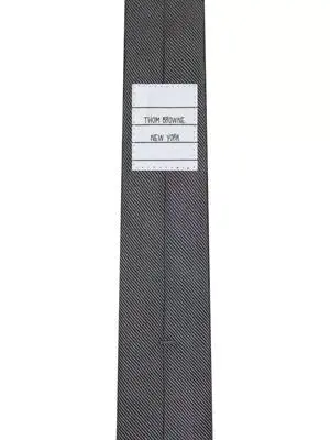Thom Browne Logo-jacquard Silk Neck Tie - Grey