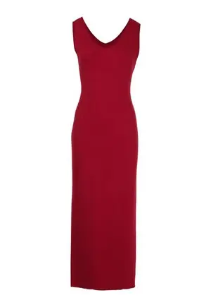 Alexandra Bueno Knit Fluffy Dress - Red