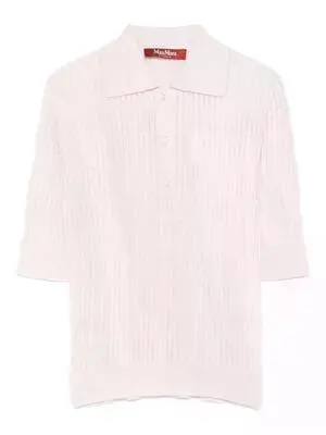 Max Mara Ribbed Knit Polo Shirt