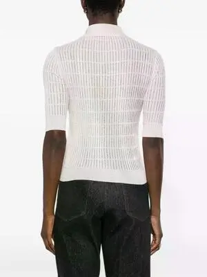 Max Mara Ribbed Knit Polo Shirt