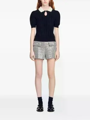 Sandro Collared Short Sleeve Top