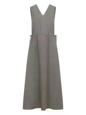 Peserico V-neck Midi Dress - Grey
