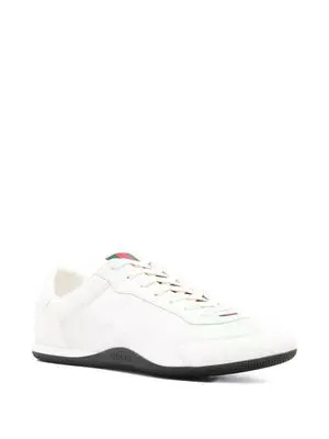 Gucci Leather Sneakers With Web Detail