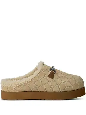Gucci Interlocking-g Horsebit Slippers - Neutrals