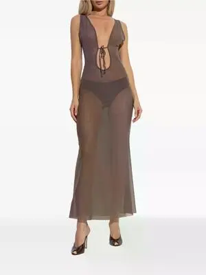 Bond Eye Mesh Tie Maxi Dress