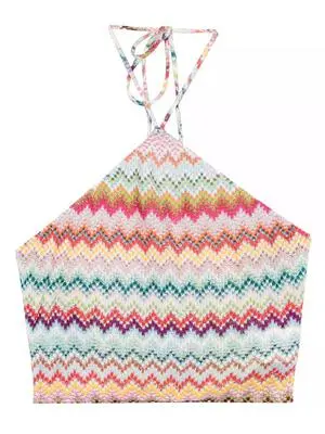 Missoni Chevron Halterneck Top - Neutrals