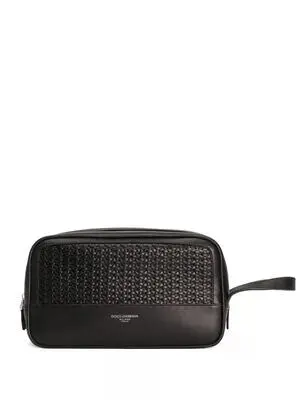 Dolce & Gabbana Woven Panelled Wash Bag - Black