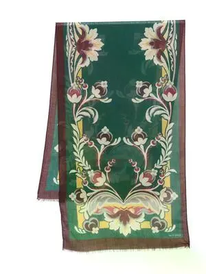 Etro Border-detail Scarf - Green