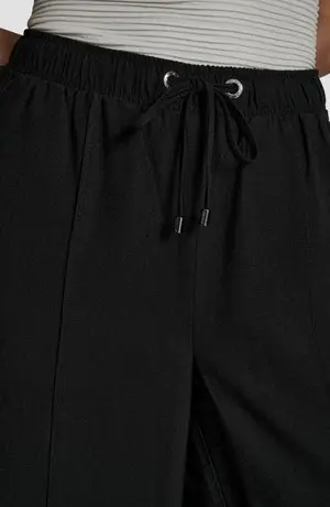 Dkny Woven Drawstring Flared Pants - Black