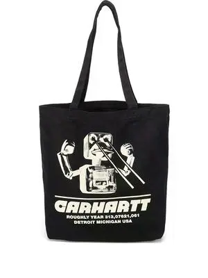 Carhartt Work In Progress Graphic-print Canvas Tote Bag - Black