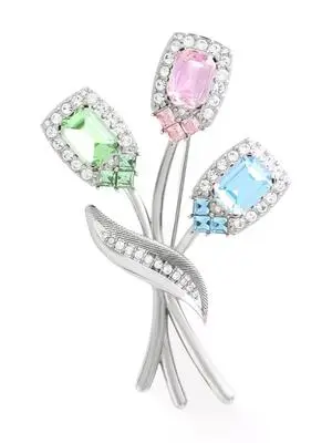 Dolce & Gabbana Crystal-embellished Brooch - Silver