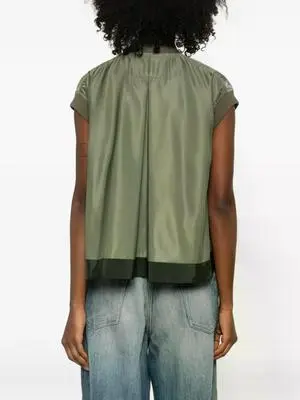 Sacai Zip-up Sleeveless Gilet - Green