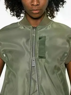 Sacai Zip-up Sleeveless Gilet - Green