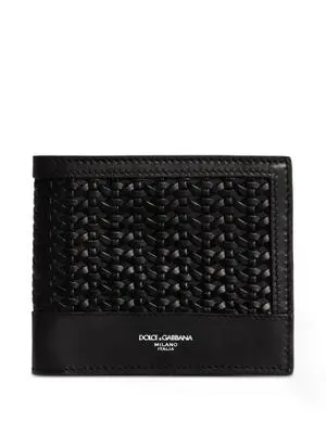 Dolce & Gabbana Bi-fold Woven Wallet - Black