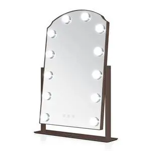 ZADRO Scalloped Edge Hollywood Led Vanity Mirror - Chocolate