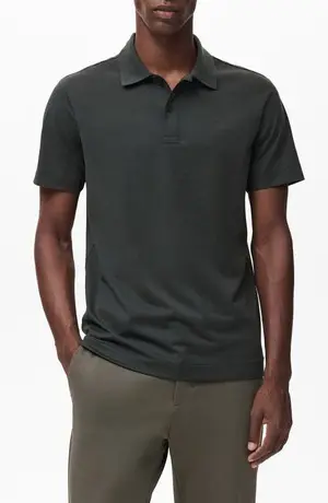 Mango Slim Fit Thermolite® Polo - Dark Green Grey