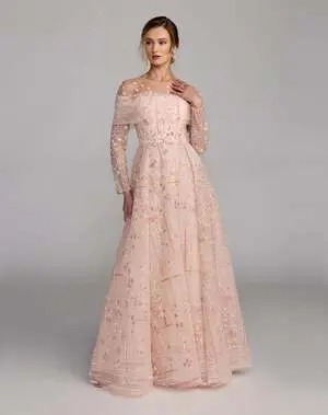 MAC DUGGAL COLLECTION Embellished Off-the-shoulder Ball Gown