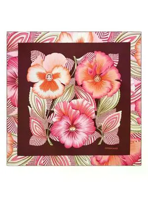 FERRAGAMO Brezza-print Silk Scarf - Pink
