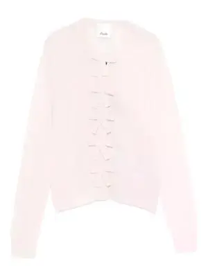 ALLUDE Bow Cardigan - Pink