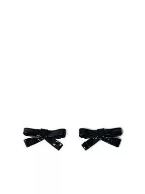 Balenciaga Bow High-shine Earrings - Black