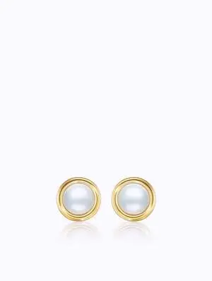 BRIONY RAYMOND Sloan Pearl Stud Earrings - 18 Karat Yellow Gold