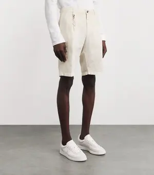 Paul & Shark Cotton-linen Bermuda Shorts - Ivory