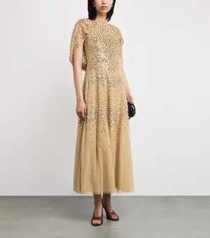 NEEDLE & THREAD Sequin Scallop Gown