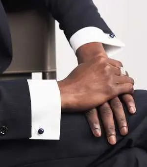 BABETTE WASSERMAN LONDON Rhodium-plated Sodalite Power Orb Cufflinks