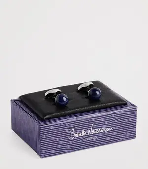 BABETTE WASSERMAN LONDON Rhodium-plated Sodalite Power Orb Cufflinks