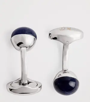 BABETTE WASSERMAN LONDON Rhodium-plated Sodalite Power Orb Cufflinks