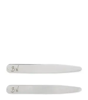BABETTE WASSERMAN LONDON Rhodium-plated Classy Collar Stays - Silver
