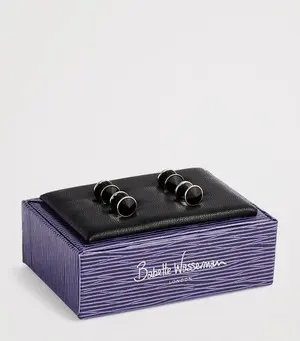 BABETTE WASSERMAN LONDON Rhodium-plated Galileo Stud Cufflinks