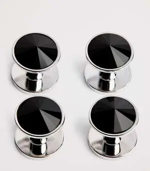 BABETTE WASSERMAN LONDON Rhodium-plated Galileo Stud Cufflinks