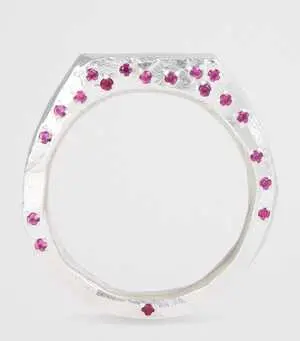 THE OUZE Sterling And Ruby Signet Ring