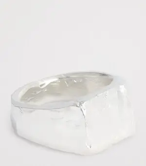 THE OUZE Sterling And Ruby Signet Ring