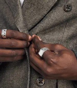 THE OUZE Sterling And Ruby Signet Ring