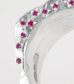 THE OUZE Sterling And Ruby Signet Ring