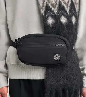 Stone Island Logo Patch Belt Bag - Black