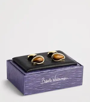BABETTE WASSERMAN LONDON Gold-plated Chakra Tiger's Eye Cufflinks