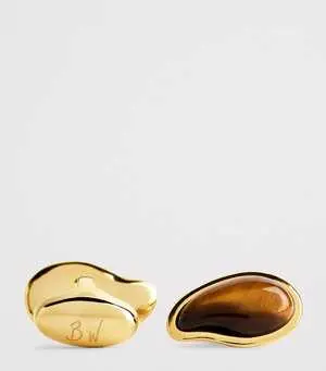 BABETTE WASSERMAN LONDON Gold-plated Chakra Tiger's Eye Cufflinks