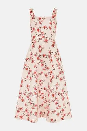 EMILIA WICKSTEAD Floral Print Midi Dress - Red