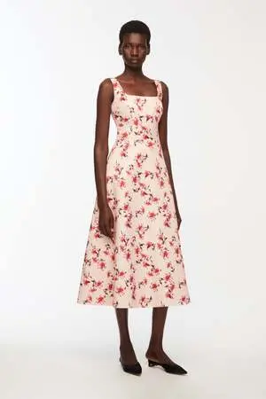 EMILIA WICKSTEAD Floral Print Midi Dress - Red