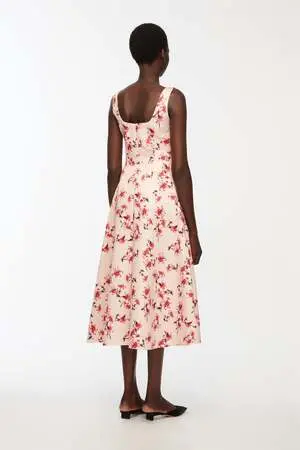 EMILIA WICKSTEAD Floral Print Midi Dress - Red