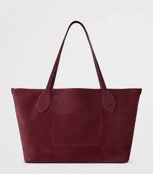 Mulberry Suede Tote Bag With Logo