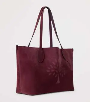 Mulberry Suede Tote Bag With Logo
